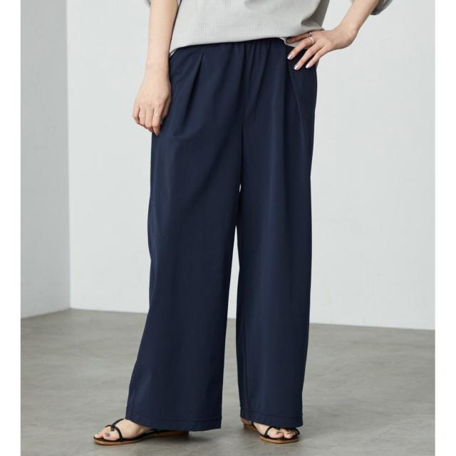 サムシング（SOMETHING）/SOMETHING ウエストゴムSLワイドパンツ【UVカット・冷感・防シワ】