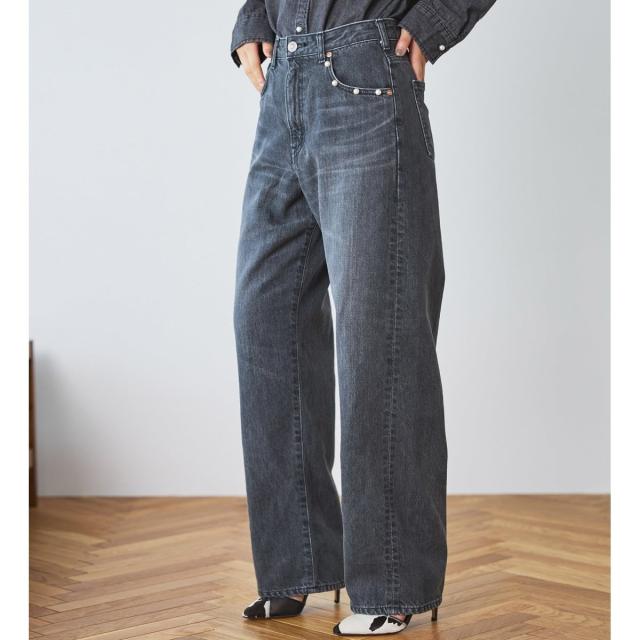 サムシング（SOMETHING）/SOMETHING ELSA ヴィンテージルーズストレートパールデニムパンツ