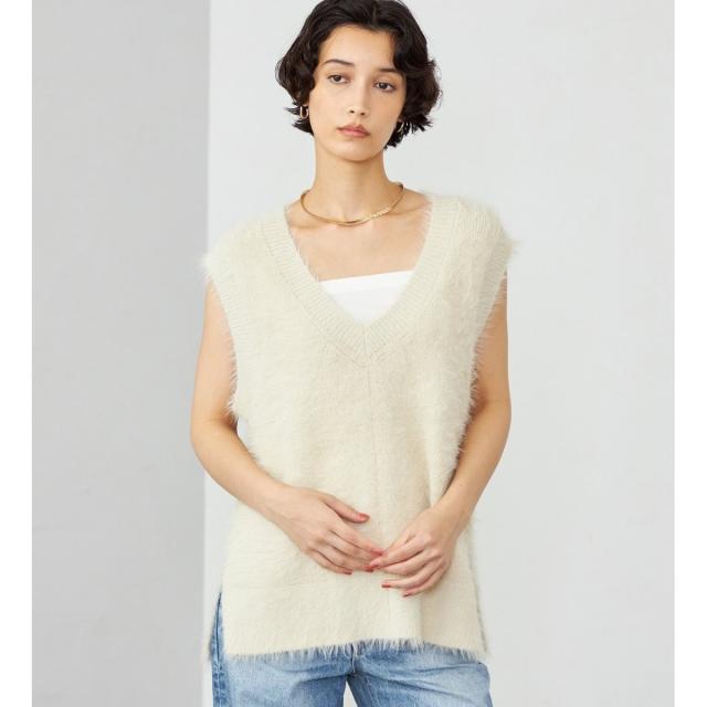 サムシング（SOMETHING）/SOMETHING Vネックシャギーニットベスト