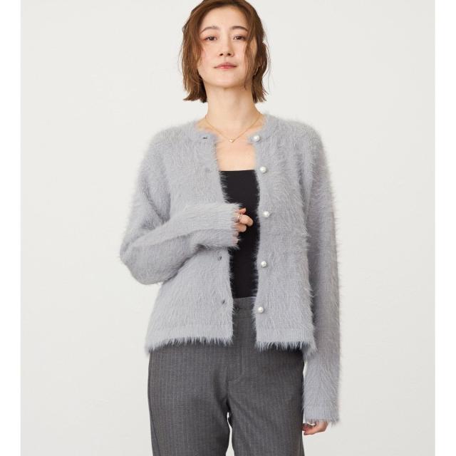 サムシング（SOMETHING）/SOMETHING シャギーニットカーディガン