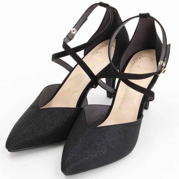 メタルルージュ（l Rouge）/ポインテッドトゥクロスストラップセパレートパンプス