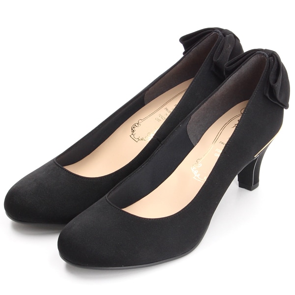 メタルルージュ（l Rouge）/【日本製】ラウンドトゥバックリボンパンプス