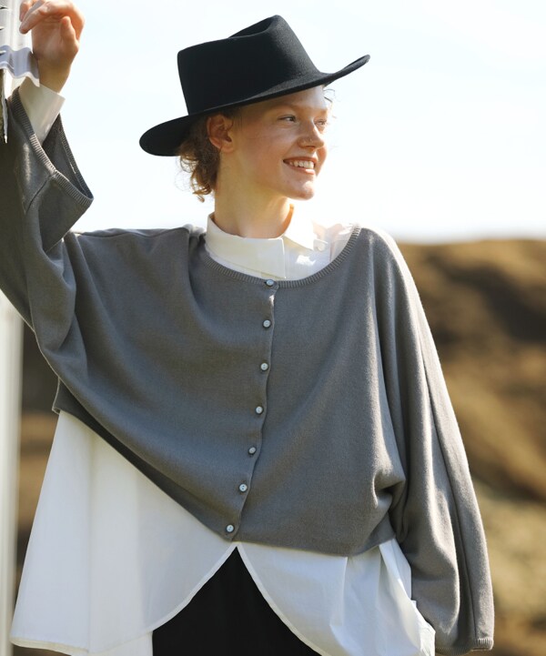 クープ　ル　クール（COUPE LE COEUR）/2wayポンチョニットカーディガン【洗える】