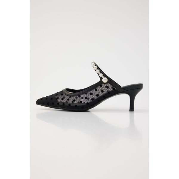 スタッカート（STACCATO）/パールラインシースルードットミュール