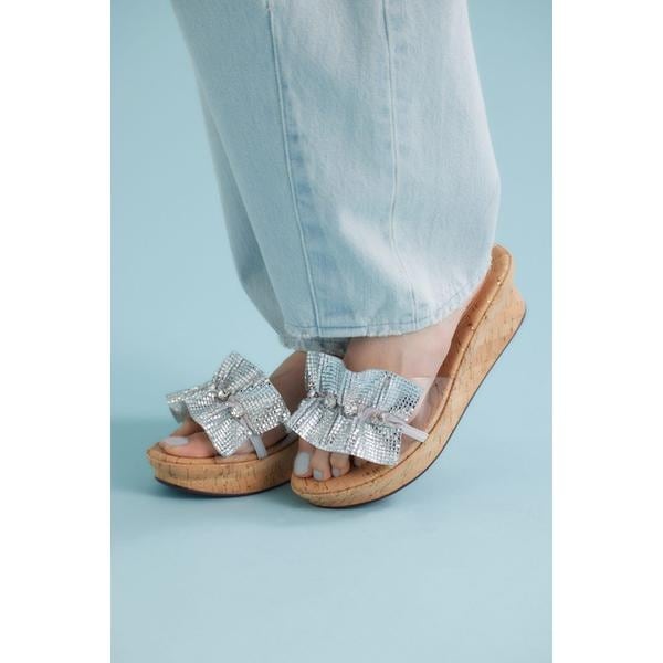 スタッカート（STACCATO）/ラッフルストーンコルクプラットフォーム