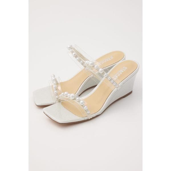 スタッカート（STACCATO）/パールベルトヌーディーヒールサンダル