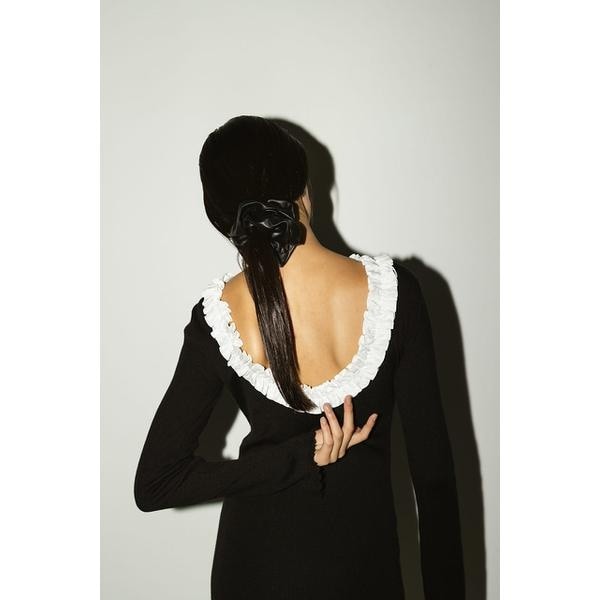 スタイルミキサー（STYLEMIXER）/バックオープンフリルニットトップ