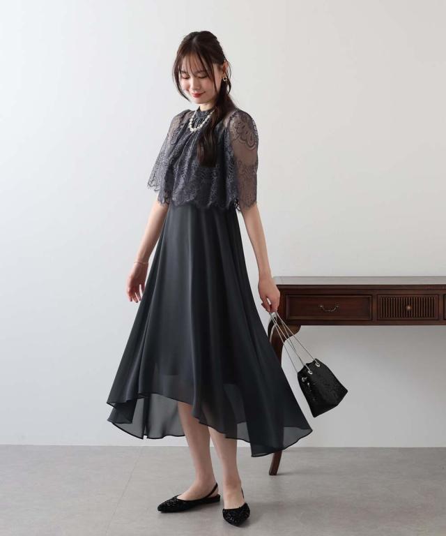 ブルーイースト（BLUEEAST）/フレアレーススリーブフィッシュテールワンピース