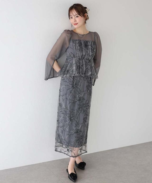 ブルーイースト（BLUEEAST）/レースペプラムパーティードレス