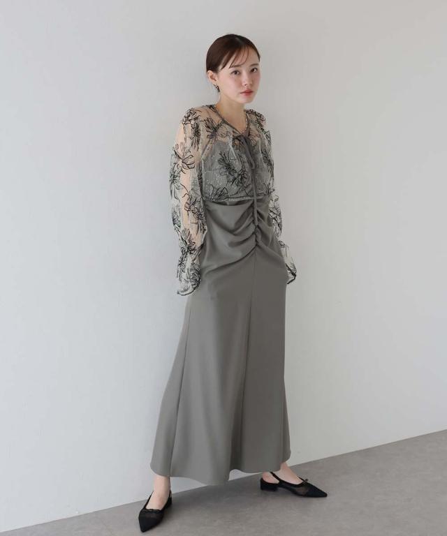 ブルーイースト（BLUEEAST）/ラメフラワーボレロ＆キャミソールワンピースドレス