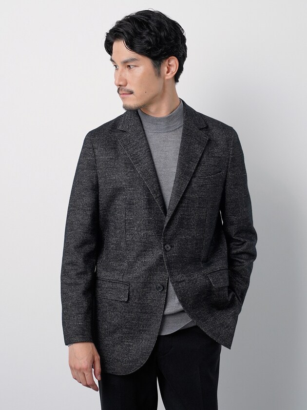 エレメント オブ シンプルライフ（element of SIMPLE LIFE）/ウールグレンチェックジャージジャケット