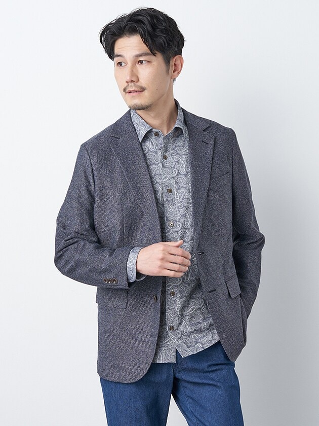 エレメント オブ シンプルライフ（element of SIMPLE LIFE）/リネンブレンド撚り杢カノコジャケット