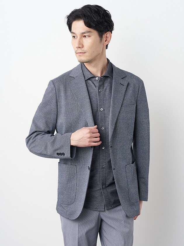 エレメント オブ シンプルライフ（element of SIMPLE LIFE）/リネンブレンドバーズアイジャケット