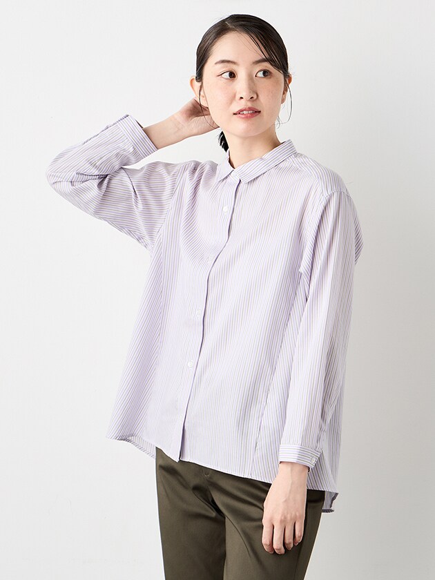 エレメント オブ シンプルライフ（element of SIMPLE LIFE）/クラッシーストライプブラウス