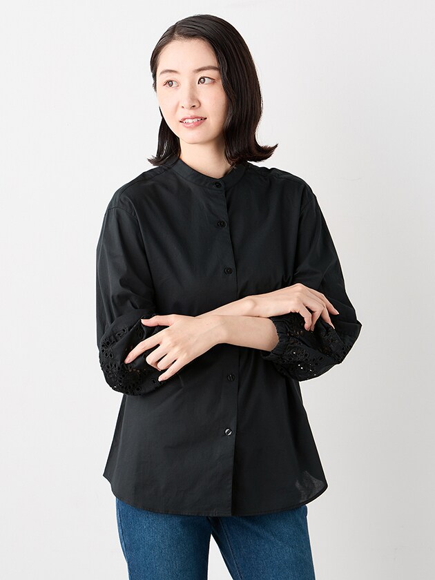 エレメント オブ シンプルライフ（element of SIMPLE LIFE）/パフスリーブレースブラウス