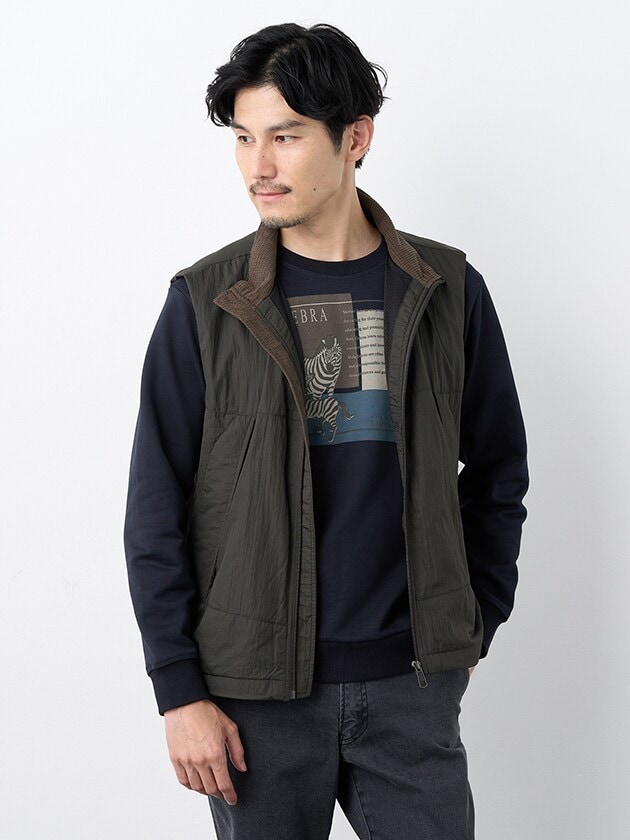 エレメント オブ シンプルライフ（element of SIMPLE LIFE）/ナイロンリップルスタンドカラージップベスト