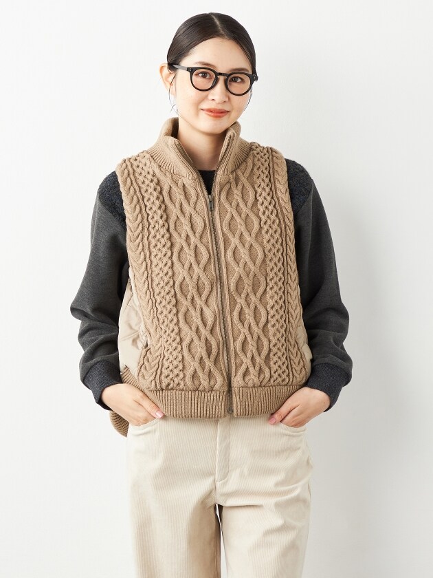 エレメント オブ シンプルライフ（element of SIMPLE LIFE）/ケーブル中綿ドッキングベスト