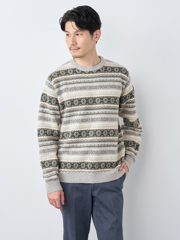 エレメント オブ シンプルライフ（element of SIMPLE LIFE）/フェアアイルクルーネックニット