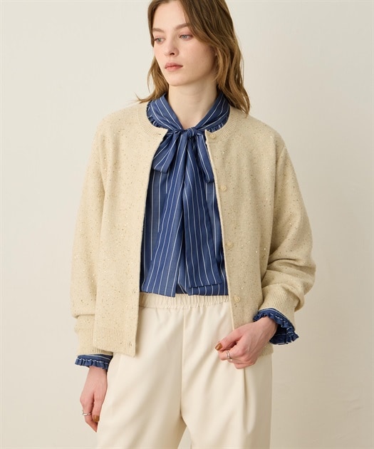 ルスークホリデー（LE SOUK HOLIDAY）/スパンコールニットカーディガン