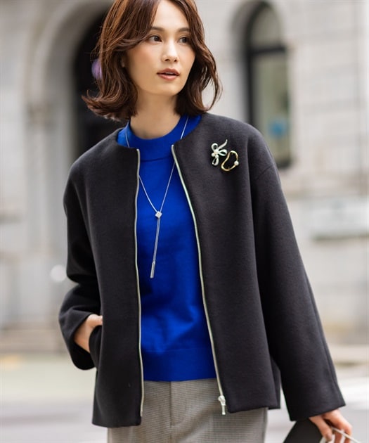 エーシーデザインバイアルファキュービック（A/C DESIGN BY ALPHA CUBIC）/ジップギャザーブルゾン