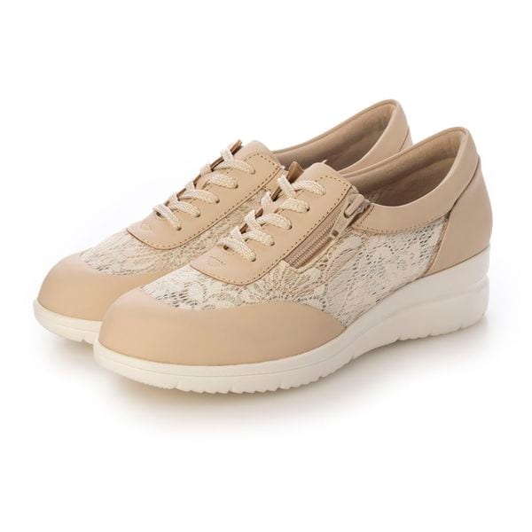 アトリエ（Atelier）/【3E】レース素材ファスナー付きスニーカー