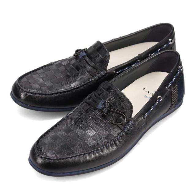 ランバン オン ブルー（LANVIN en Bleu）/LANVIN en Bleu  ブロックチェックエンボスレザードライビングシューズ