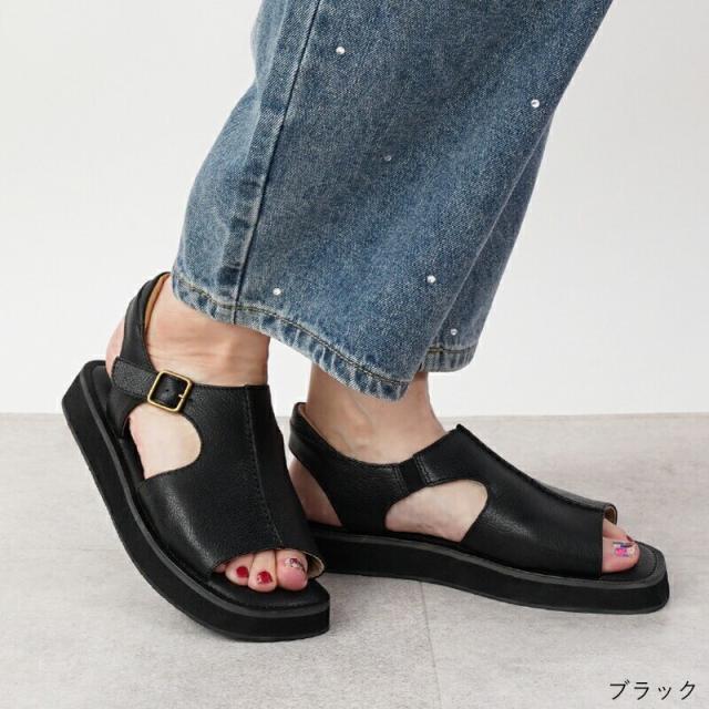 リリオブランコ（Lirio blanco）/本革 サンダル 2．5cmヒール レザー レディース 25春夏新作 ブラック