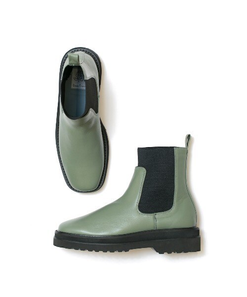 エマフランシス（Emma Francis）/スクエアトゥ トラックソール サイドゴアブーツ