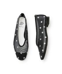 エマフランシス（Emma Francis）/フラット チュール スパンコールドット パンプス