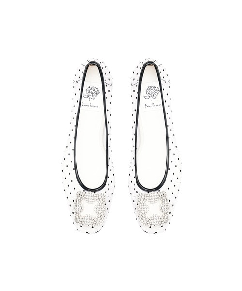 エマフランシス（Emma Francis）/チュール ドット ビジュー フラット パンプス