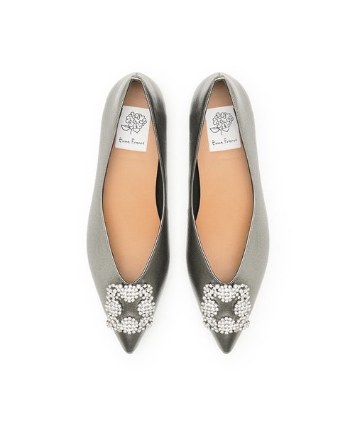 エマフランシス（Emma Francis）/メタリック ビジュー フラット パンプス