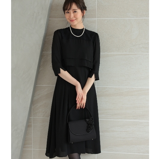 プレフェリール（PREFERIR）/ブラックフォーマルドレス 冠婚葬祭 礼服 喪服 授乳口付き マタニティワンピース