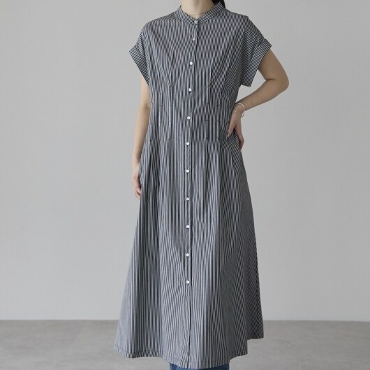 プレフェリール（PREFERIR）/ストライプワンピース　バックレースアップ