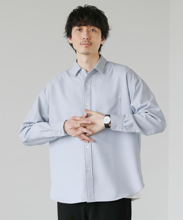 スプートニクス（SPUTNICKS）/日本製Reflax(R)ウォッシャブルリネンライク接触冷感レギュラーカラー長袖シャツ