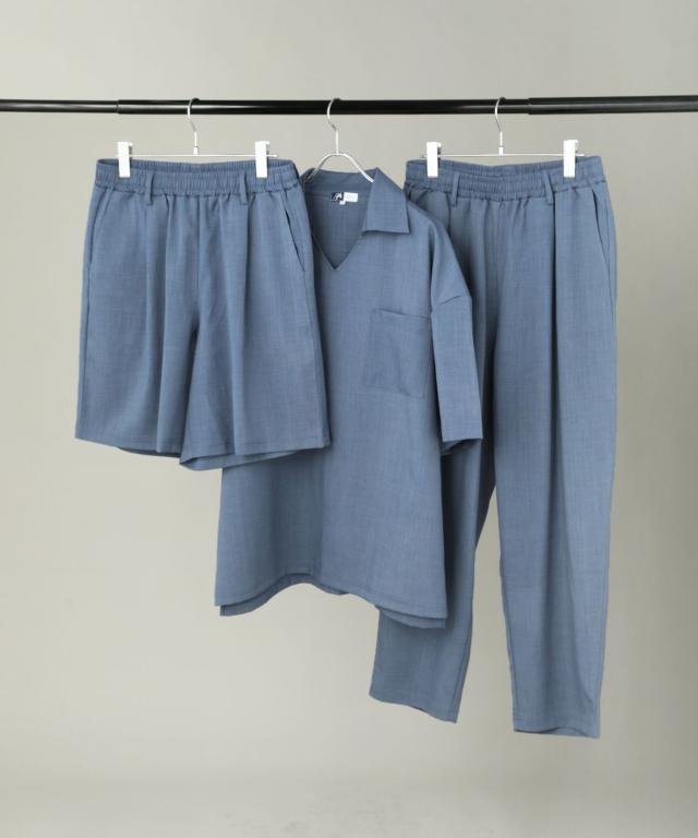スプートニクス（SPUTNICKS）/【３点セットアップ】接触冷感リネンライクスキッパーシャツ＆ロングパンツ＆ショーツ