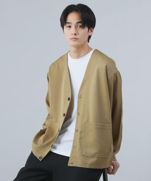 スプートニクス（SPUTNICKS）/日本製Naturemier（ナチュレミア）TECHレトロへリンボンノーカラージャケット