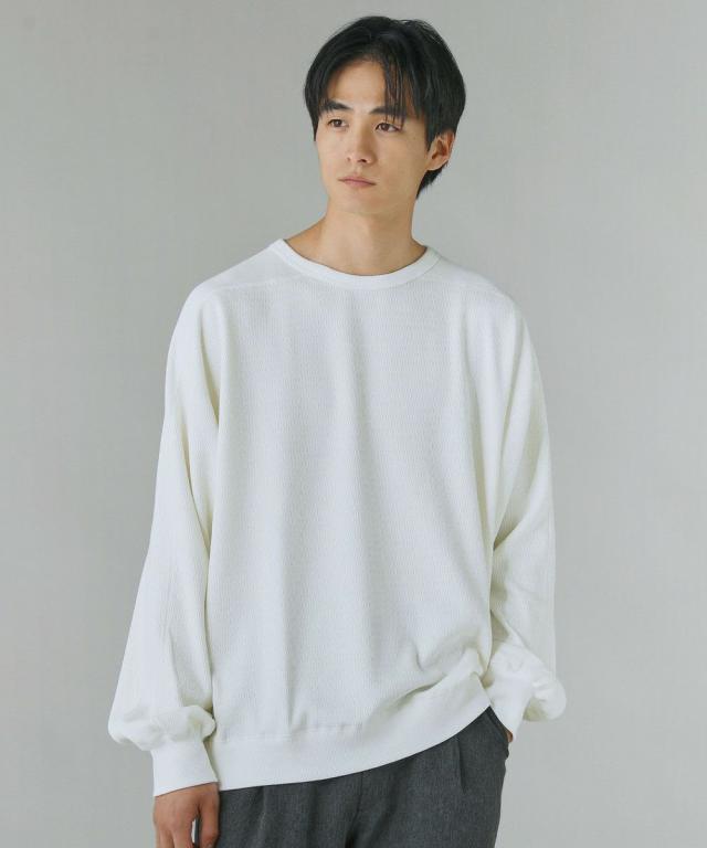 スプートニクス（SPUTNICKS）/＜Upscape Audience＞日本製ボンバーヒートハニカムサーマル長袖クルーネックニット