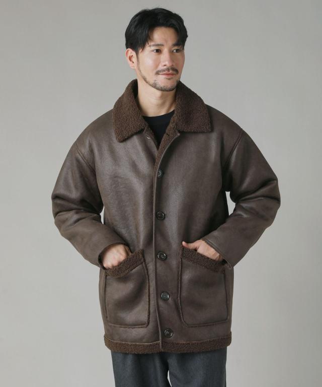 スプートニクス（SPUTNICKS）/フェイクムートン カラーランチジャケット