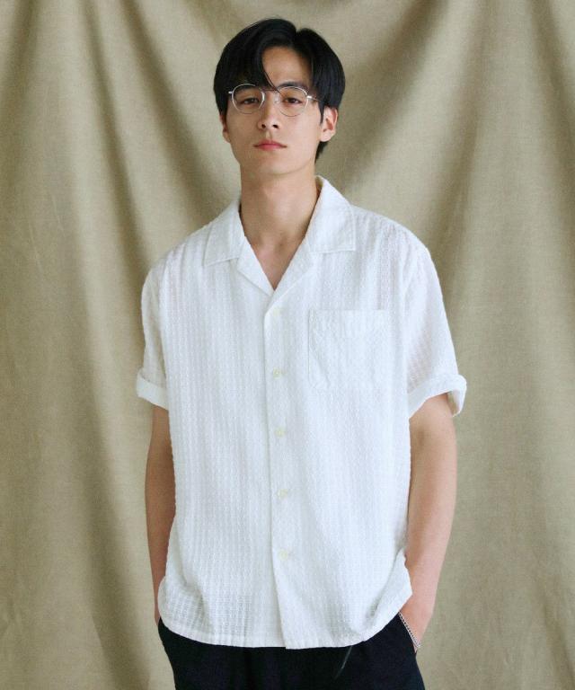 スプートニクス（SPUTNICKS）/日本製レノクロス（からみ織）オープンカラー半袖シャツ