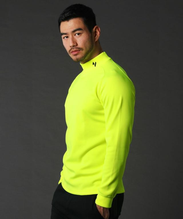 レジェス/日本製3レイヤースムース隠しポケット付きモックネックラグラン長袖カットソー