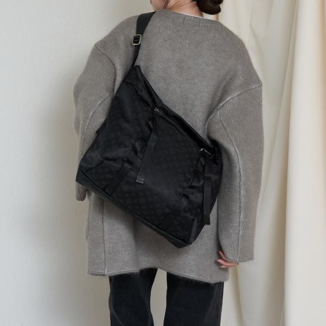 ラシット（russet）/ナイロンジャガードメタルバックルショルダーバッグ L(CE−1656)