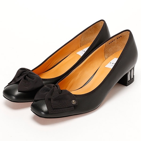 ランバン オン ブルー（LANVIN en Bleu）/ビジューヒールリボンパンプス