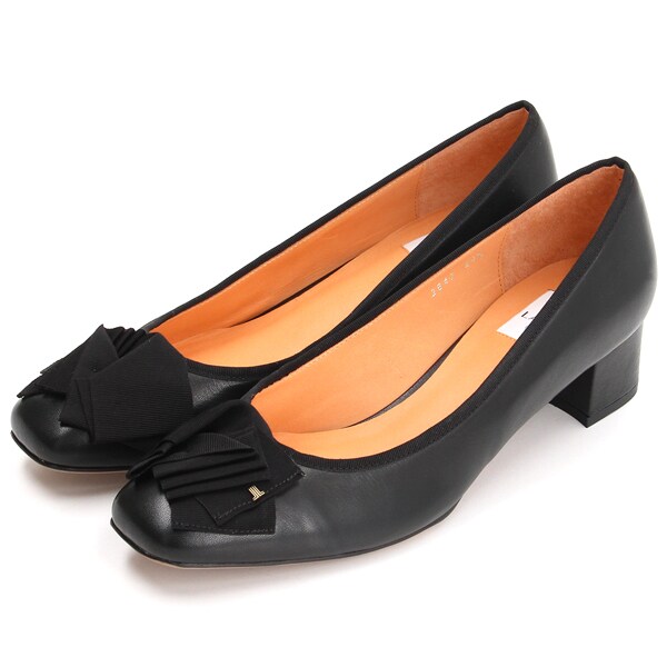 ランバン オン ブルー（LANVIN en Bleu）/スクエアトゥたたみリボンパンプス