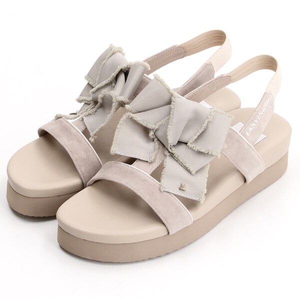 ランバン オン ブルー（LANVIN en Bleu）/リボンモチーフフットベッドサンダル