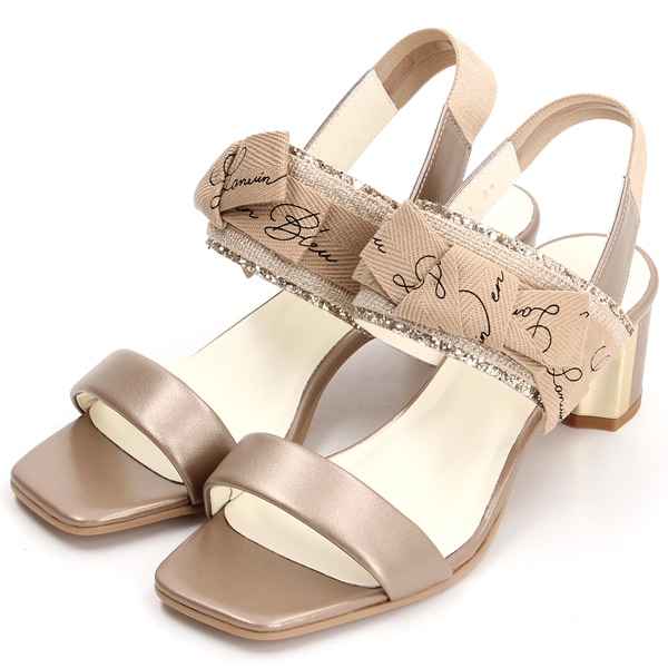 ランバン オン ブルー（LANVIN en Bleu）/リボンモチーフバックストラップサンダル