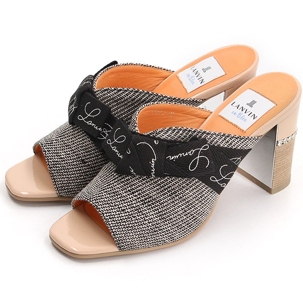 ランバン オン ブルー（LANVIN en Bleu）/リボンモチーフミュールサンダル