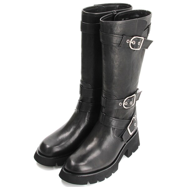 ランバン オン ブルー（LANVIN en Bleu）/タンクソールベルテッドハーフブーツ