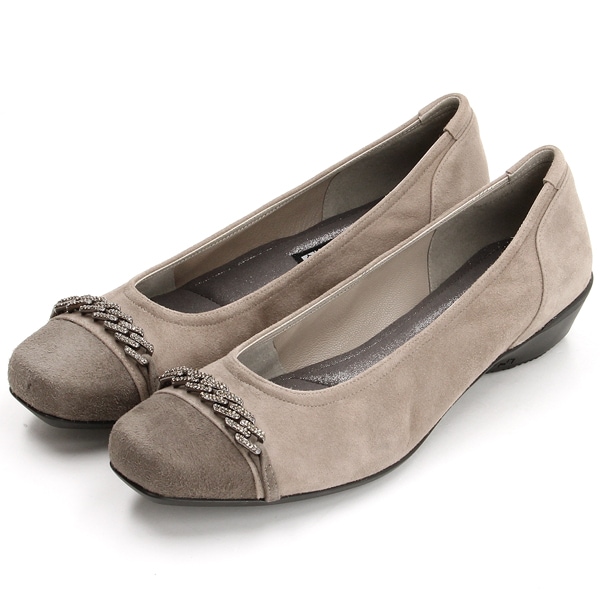 コンポジション9（composition9）/【大きいサイズ】ビジューチェーンモチーフスタイリッシュコンフォートパンプス