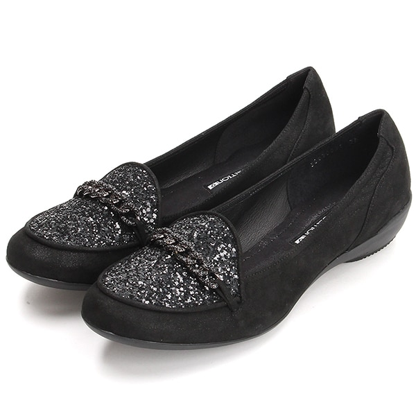 コンポジション9（composition9）/【大きいサイズ】ビジューチェーンモチーフスタイリッシュコンフォートシューズ