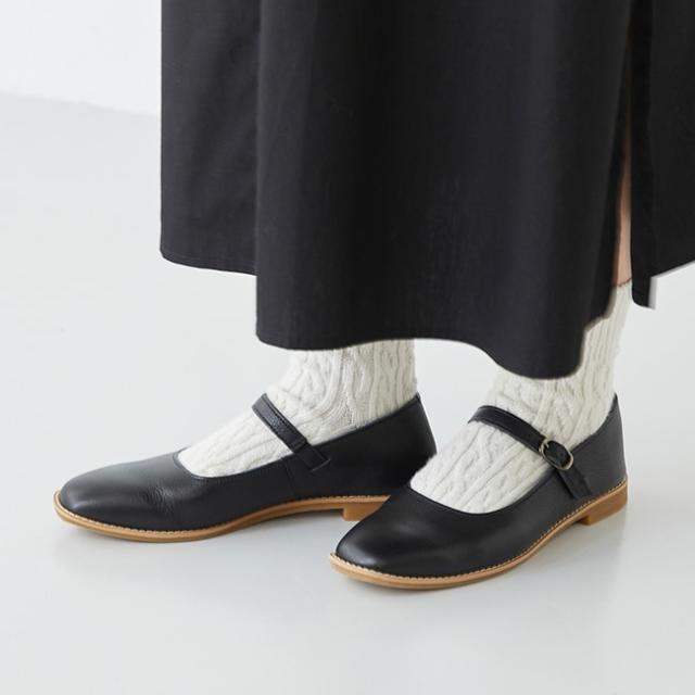 ウェレッグセレクト（welleg select）/日本製 本革 スクエアトゥ ストラップパンプス